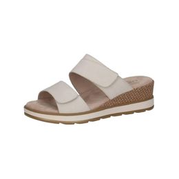 Pantolette Caprice "Caprice Pantoletten Nubukleder", Damen, Gr. 37, hellbeige, Nubukleder, Schuhe Pantolette