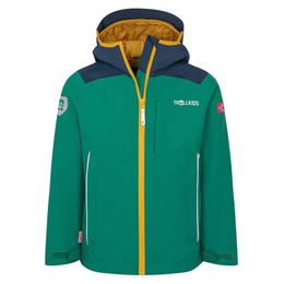Trollkids Regenjacke "Bergen" in Gr&uuml;n - 65% | Gr&ouml;&szlig;e 92 | Kinder-outdoor-jacken