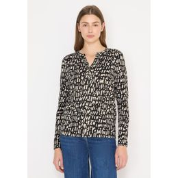 Langarmshirt Cecil, Damen, Gr. S (38), raw khaki, Web, 50% Modal, 50% Baumwolle, gemustert, normal normal, Rundhals, abgesteppt, Shirts Langarmshirt, mit grafischem Muster