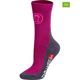Trollkids 2er-Set: Trekkingsocken "Mid Cut Socks II" in Fuchsia - 30% | Gr&ouml;&szlig;e 23-26 | Kinder-outdoor-waesche