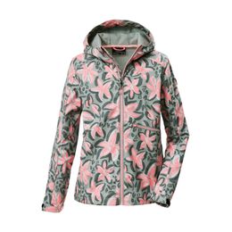 Softshelljacke Killtec "KOS 154 GRLS SFTSHLL JCKT", M&auml;dchen, Gr. 128, hellgr&uuml;n, Oberseite: 100% Polyester.R&uuml;ckseite: 100% Polyester.Futter: 100% Polyester, Jacken Softshelljacke, Wind- und wasserabweisende Kinderjacke mit buntem Print