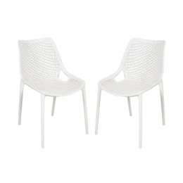 Gartenstuhl-Set Teana Wei&szlig;, 2er Set