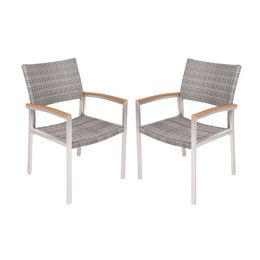 Gartenstuhl-Set Livorno Braun, 2er Set