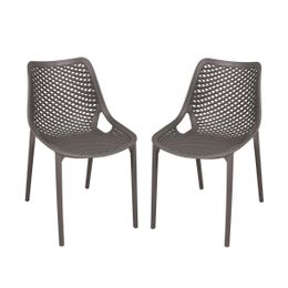 Gartenstuhl-Set Teana Anthrazit, 2er-Set