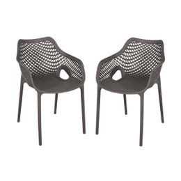 Gartenstuhl-Set Lauria Anthrazit, 2er Set