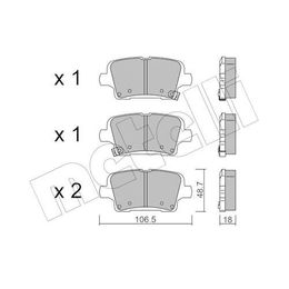 METELLI Bremsbelagsatz, Scheibenbremse 2211810 f&uuml;r Opel