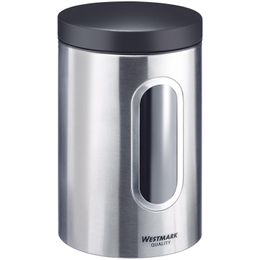 Vorratsdose Westmark "Vorratsdose mit Fenster 2300 ml", schwarz (silber, schwarz), H:21,5cm &Oslash;:13cm, Edelstahl, Kunststoff, Lebensmittelaufbewahrungsbeh&auml;lter, Vorratsdose, Edelstahl Vorratsbeh&auml;lter f&uuml;r Kaffee, Mehl, Zucker etc.