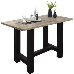 M&auml;usbacher Bartisch M&Auml;USBACHER, schwarz (schwarzstahl, sandeichefarben, schwarzstahl), B:120cm H:105cm T:70cm, Tische, Bartisch, Gestell in U-Form (Breite 120, 140 oder 160 cm)