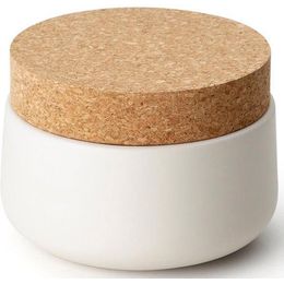 Vorratsdose CONTINENTA, wei&szlig;, H:10cm &Oslash;:13cm, Keramik, Kork, Lebensmittelaufbewahrungsbeh&auml;lter, Vorratsdose, 13 x 10 cm