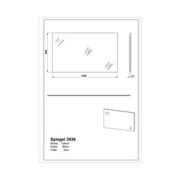 Tchibo - Universalspiegel - 149,6x94,9x6,3cm - schwarz - Holz / Glas