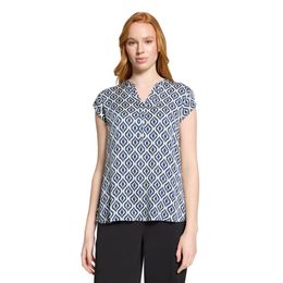 Schlupfbluse Betty Barclay "Damen kurzarm", Damen, Gr. 36, blau, wei&szlig;, Obermaterial: 100% Viskose, figurumspielend normal, Rundhals, Blusen Schlupfbluse