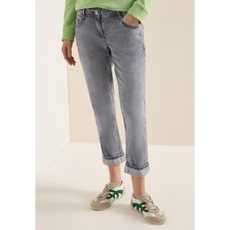 Comfort-fit-Jeans Cecil, Damen, Gr. 31, L&auml;nge 28, light grau wash, Jeans, 77% Baumwolle, 20% Polyester, 3% Elasthan, unifarben, kn&ouml;chelfrei, Jeans, Middle Waist