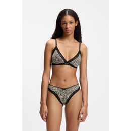Triangel-BH HUGO UNDERWEAR "Unique", Damen, Gr. L, N-Gr, open miscellaneous 973, Web, Obermaterial: 79% Polyamid, 21% Elasthan, BHs Triangel-BH, mit Spitze
