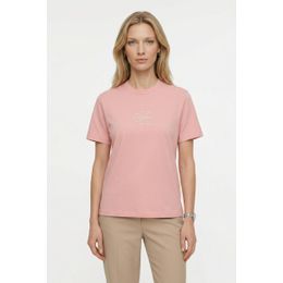 T-Shirt Calvin Klein Jeans "CLASSIC SEASONAL MONOLOGO TEE", Damen, Gr. M, light rot, Web, Obermaterial: 100% Baumwolle, unifarben, regular fit taillenbedeckt, Rundhals, eingesetzt abgesteppte Kante, Shirts T-Shirt, Regular fit, Logoschriftzug