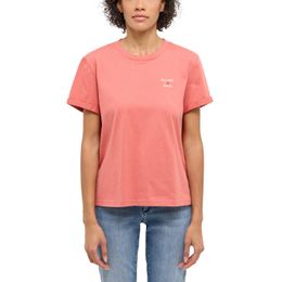 Kurzarmshirt Mustang "Damen Style Monroe", Damen, Gr. L, rosa, Jersey, 100% Baumwolle, Rundhals, Shirts