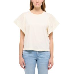 Kurzarmshirt Mustang "Damen Style Lima", Damen, Gr. L, sanftes wei&szlig;, Jersey, 100% Baumwolle, Rundhals, Shirts