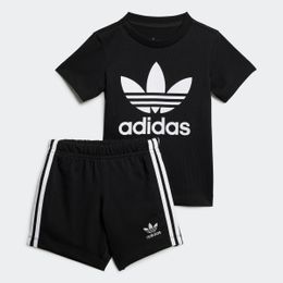 T-Shirt & Shorts adidas originals "SHORT TEE SET", Jungen, Gr. 62, schwarz, Obermaterial: 100% Baumwolle, KOB Set-Artikel
