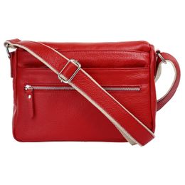 Umh&auml;ngetasche Samantha Look, Damen, Gr. B/H/T: 25cm x 22cm x 5cm onesize, rot, Leder, unifarben, Taschen Umh&auml;ngetasche, echt Leder, Made in Italy