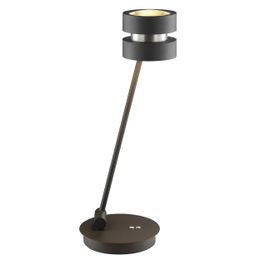 LUMICOUTURE LED Tischleuchte "Glow Sphere", braun (schwarz, aluminiumfarben), 1, &Oslash; 26cm H: 61cm, 1 Stk., Leuchten, &Oslash; 26 cm x 61 cm, 1200 lm, 2700K, Up Downlight, Aluminium/Glas, schwarz, LED Tischleuchte