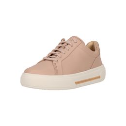 Sneaker Clarks "Hollyhock Walk Rose Leather", Damen, Gr. 36, rosa, Leder, Schuhe Sneaker, mit gepolstertem Fu&szlig;bett