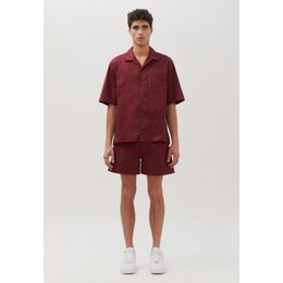 Kurzarmhemd STUDIO SEIDENSTICKER "Studio", Herren, Gr. S37-38, normale &Auml;rmell&auml;ngen, lila (beere), 100% Baumwolle, unifarben, regular fit, gerader Abschluss, Hemden, Regular 1/2 Reverskragen Uni