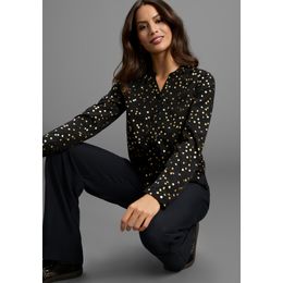 Langarmbluse Laura Scott, Damen, Gr. 34, schwarz, Web, Obermaterial: 100% Polyester, Glitzermuster, figurumspielend h&uuml;ftbedeckend, Blusen, mit Glitzerdruck