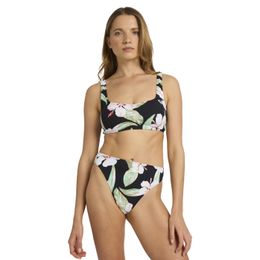 Bandeau-Bikini-Top Roxy "Printed Essentials Bralette", Damen, Gr. S, Cup B, anthrazit spring charming, Obermaterial: 85% Microfaser, 15% Elasthan;, Bikini-Oberteile