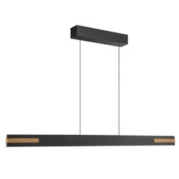LUMICOUTURE LED Pendelleuchte "Streamline", schwarz, holz, 1, 1 Stk., Leuchten, 130 x 2 x 150 cm, 3700 lm 2700 K, Aluminium/Holz, schwarz braun, LED Pendelleuchte