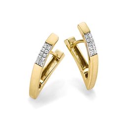 Adelia&acute;s Paar Creolen ADELIA&acute;S "Creolen Ohrringe 9,8 x 19,2 mm aus 333 Gelbgold", gold, Ohrringe, Damen, Damen, Gold, mit Zirkonia