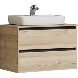 Badm&ouml;bel-Set SAPHIR "3- teilig mit Soft-Close Ausz&uuml;gen", polar pinie, B:81cm H:61,9cm T:45,5cm, Holzwerkstoff, Kastenm&ouml;bel-Sets, Badm&ouml;bel-Set
