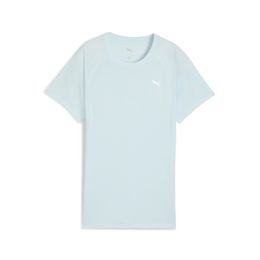 Laufshirt Puma "W RUN VELOCITY TEE (TRI-BLEND)", Damen, Gr. XL, sea glass, Jersey, Obermaterial: 50% Polyester, 25% Baumwolle, 25% Viskose, regular fit normal, Rundhals, Shirts Laufshirt, ergonomische Schnittf&uuml;hrung, regul&auml;re Passform, mit Flatlock-N&auml;hten