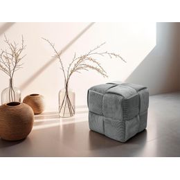Pouf ByLiving "URBAN", grau, B:40cm H:41cm T:40cm, Polypropylen, Stoff, Poufs, Pouf, Bezug Cord in verschiedenen Farben, Schaumstoff