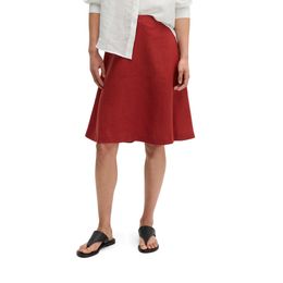 Marc O'Polo Webrock MARC O'POLO "mit nahtfeinem Rei&szlig;verschluss", Damen, Gr. 36, tall poppy, Obermaterial: 100% Leinen. Futter: 100% Baumwolle, unifarben, ausgestellt wadenlang, R&ouml;cke