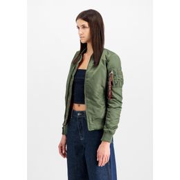 Bomberjacke Alpha Industries "MA-1 VF Vintage Fit 59 W", Damen, Gr. L, gr&uuml;n (sage, gr&uuml;n), Obermaterial: 100% Nylon. Futter: 100% Nylon. F&uuml;llung: 100% Polyester, Jacken Bomberjacke