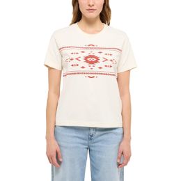 Kurzarmshirt Mustang "Damen Style Floris", Damen, Gr. L, sanftes wei&szlig;, Jersey, 100% Baumwolle, Rundhals, Shirts