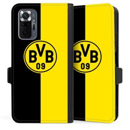DeinDesign Xiaomi Redmi Note 10 Pro Handy Klapph&uuml;lle Handyh&uuml;lle aus Kunst Leder schwarz Flip Case Borussia Dortmund Bvb Coat Of Arms Sideflip mit langer Lasche