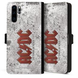 DeinDesign Huawei P30 Pro Handy Klapph&uuml;lle Handyh&uuml;lle aus Kunst Leder schwarz Flip Case Merchandise Acdc Logo Sideflip mit langer Lasche
