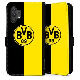 DeinDesign Galaxy A32 5G Handy Klapph&uuml;lle Handyh&uuml;lle aus Kunst Leder schwarz Flip Case Coat Of Arms Borussia Dortmund Bvb Sideflip mit langer Lasche