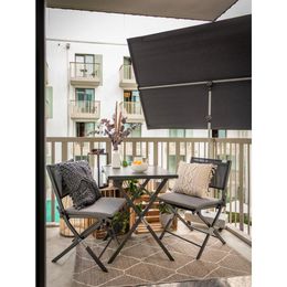 Knirps Sonnenschirm, Anthrazit, Alu, Textil, 130x180 cm, 360&deg; drehbar, h&ouml;henverstellbar, Knickgelenk, regenabweisend, wetterfest, Sonnen- & Sichtschutz, Sonnenschirme, Sonnenschirme rechteckig