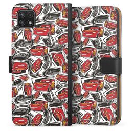 DeinDesign Galaxy A22 5G Handy Klapph&uuml;lle Handyh&uuml;lle aus Kunst Leder schwarz Flip Case Disney Pixar Lightning Mcqueen 95 Cars Sideflip mit langer Lasche