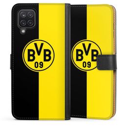 DeinDesign Galaxy A12 Handy Klapph&uuml;lle Handyh&uuml;lle aus Kunst Leder schwarz Flip Case Coat Of Arms Borussia Dortmund Bvb Sideflip mit langer Lasche