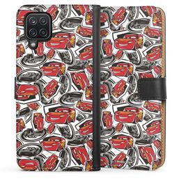 DeinDesign Galaxy A12 Handy Klapph&uuml;lle Handyh&uuml;lle aus Kunst Leder schwarz Flip Case Disney Pixar Lightning Mcqueen 95 Cars Sideflip mit langer Lasche