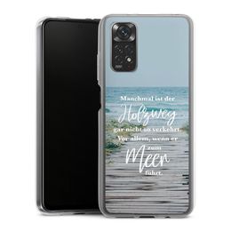 DeinDesign Xiaomi Redmi Note 11 4G Handy Silikon H&uuml;lle Case transparent Handyh&uuml;lle Statement Beach Spruch Silikon Case