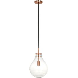 Kayoom H&auml;ngeleuchte "Tamo", transparent, kupferfarben, 1, H: 38cm, 1 Stk., Leuchten, Design-Pendelleuchte, H&auml;ngeleuchte