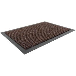 Fu&szlig;matte "OSLO", braun, B:60cm H:8mm L:80cm, Polypropylen (PP), PRIMAFLOR-IDEEN IN TEXTIL, Teppiche, Fu&szlig;matte, Schmutzfangmatte, gestreift, meliert, rutschhemmend, waschbar