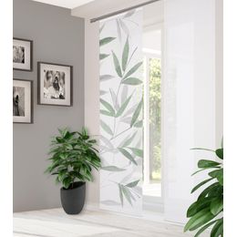 Schiebegardine HOME IN GREEN "RANDOW" Gr. 1, gr&uuml;n (mint), B:60cm H:245cm, Polyester, Gardinen, SET DIGITALDRUCK,BAMBUSOPTIK RECYCELT
