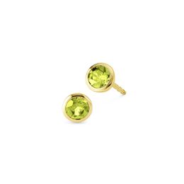 OROLINO Ohrringe Gold 585 mit 2x Peridot rund