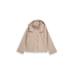 Tom Tailor Damen Ultralight Short Parka aus wasserabweisendem Material, grau, Uni, Gr. XXXL