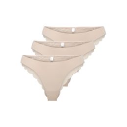 Brasilslip Only "ONLCHLOE LACE BRAZIL 3-PACK NOOS ACC", Damen, Gr. M (38), 3 Stk., peach taffy pack:x3, Obermaterial: 90% Polyamid, 10% Elasthan, unifarben, Unterhosen