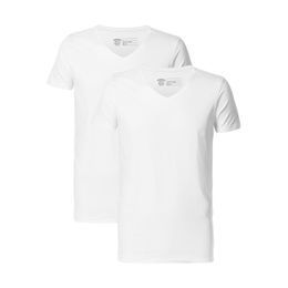 PETROL INDUSTRIES - 2-er Pack Basic-T-Shirt V-Ausschnitt M&auml;nner - Wei&szlig;